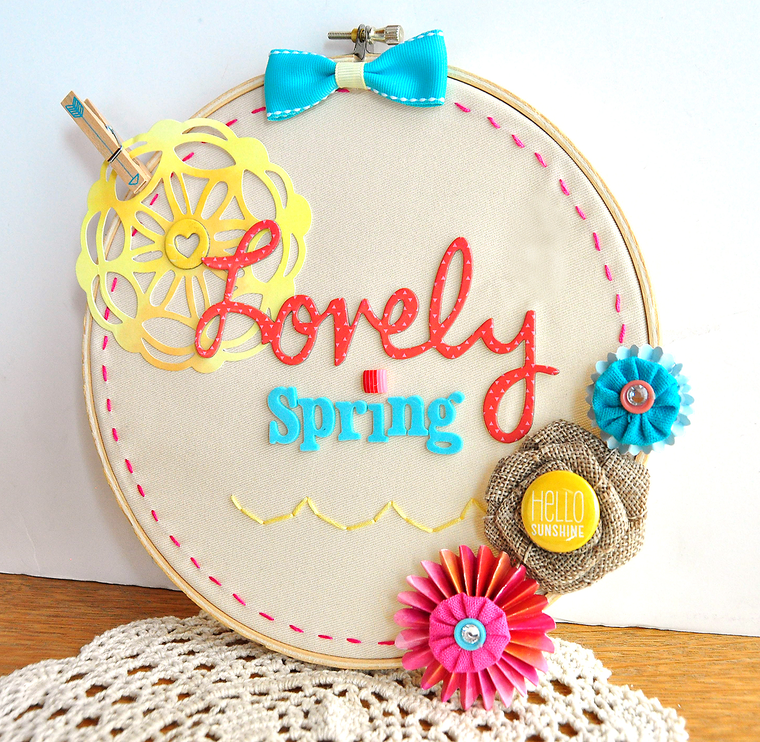 Blessed Scrapper: American Crafts: Lovely Spring Embroidery Hoop