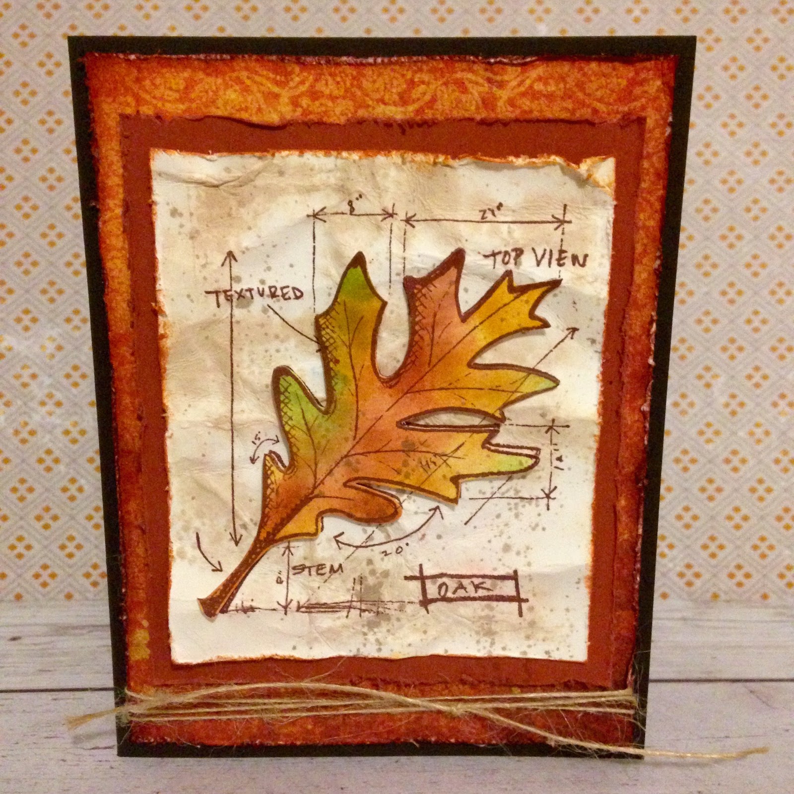 SewPaperPaint: Tim Holtz Tattered Leaves Stamped Fall Card