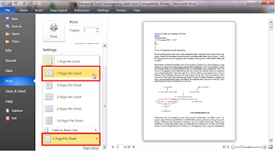Cara Ngeprint 2 halaman jadi 1 lembar di Microsoft Word 2010 - Tutorial ...