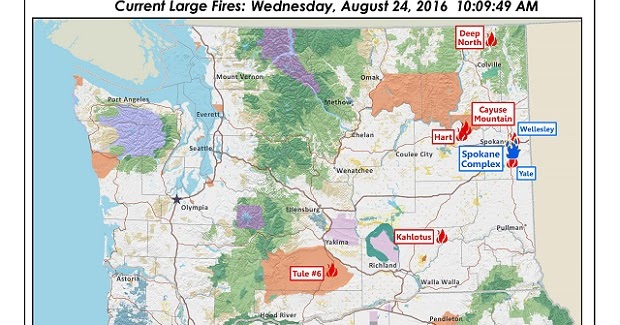 Northwest Interagency Coordination Center: 8/24/2016 NW Large Fire Map