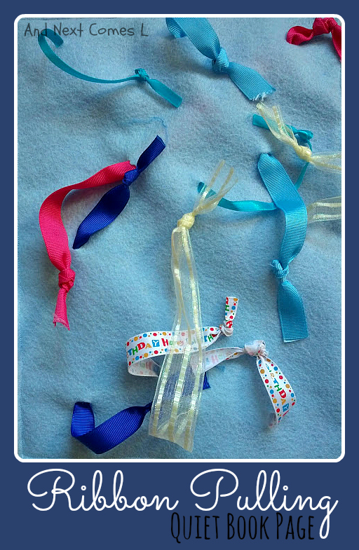 Ribbon Pulling Quiet Book Page | And Next Comes L - Hyperlexia Resources