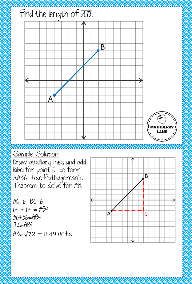 Find the length of Segment AB - Coordinate Geometry