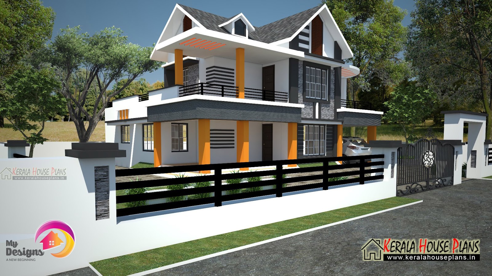 4 Bed room Double floor House Design