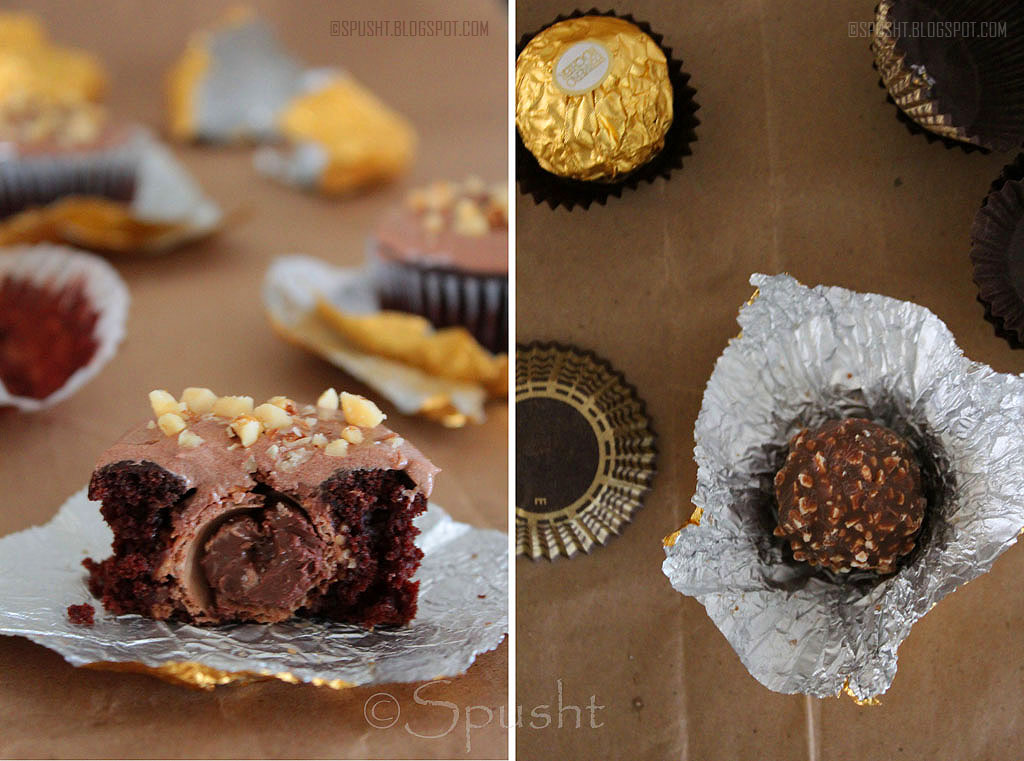 Spusht: Eggless Ferrero Rocher Cupcakes | Eggless Cupcake Recipe ...