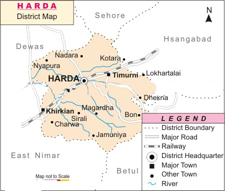 Map Of India: Harda District Map