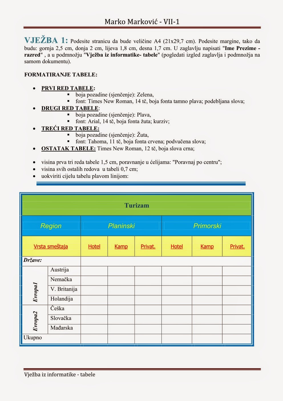 OSNOVI INFORMATIKE : 7 razred - Word