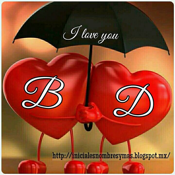 Iniciales Nombres y Más: PAREJA DE CORAZONES CON INICIALES "B"