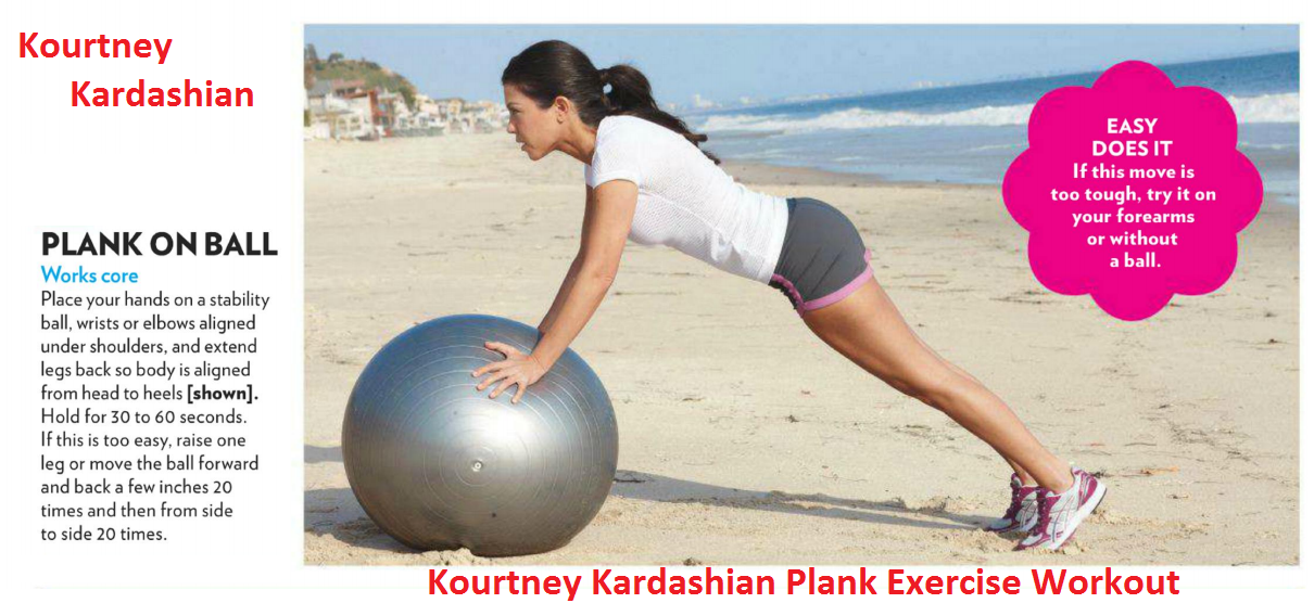 Plank on Ball By Kourtney Kardashian Exercise Workout | Plank Exercises ...