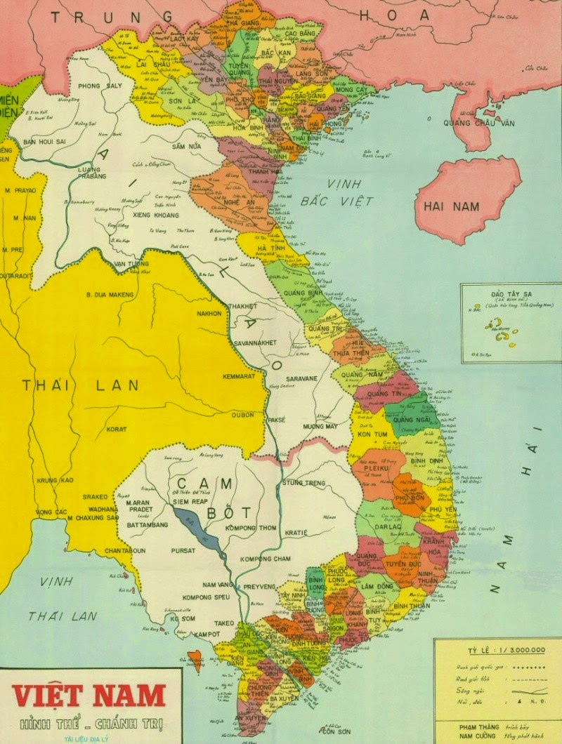 MEKONG - CỬU LONG: Bản đồ Việt Nam trước năm 1975