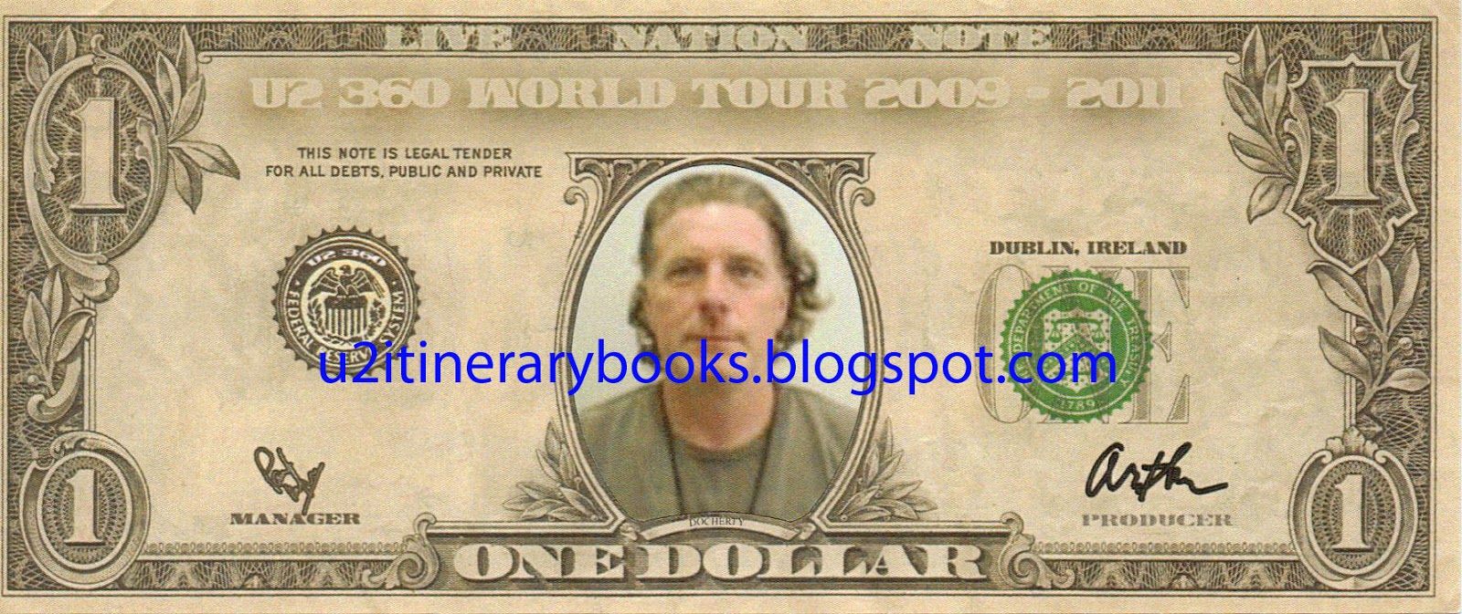 U2 Itinerary Books: 360º Crew Dollar Bils