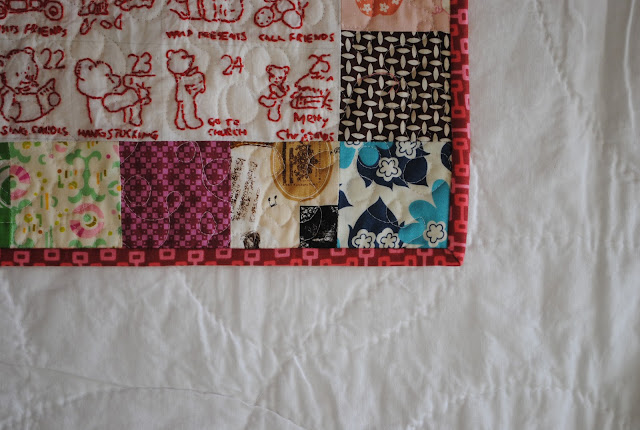 1/4" mark: Mini Quilt: Teddy Bear Advent Calendar