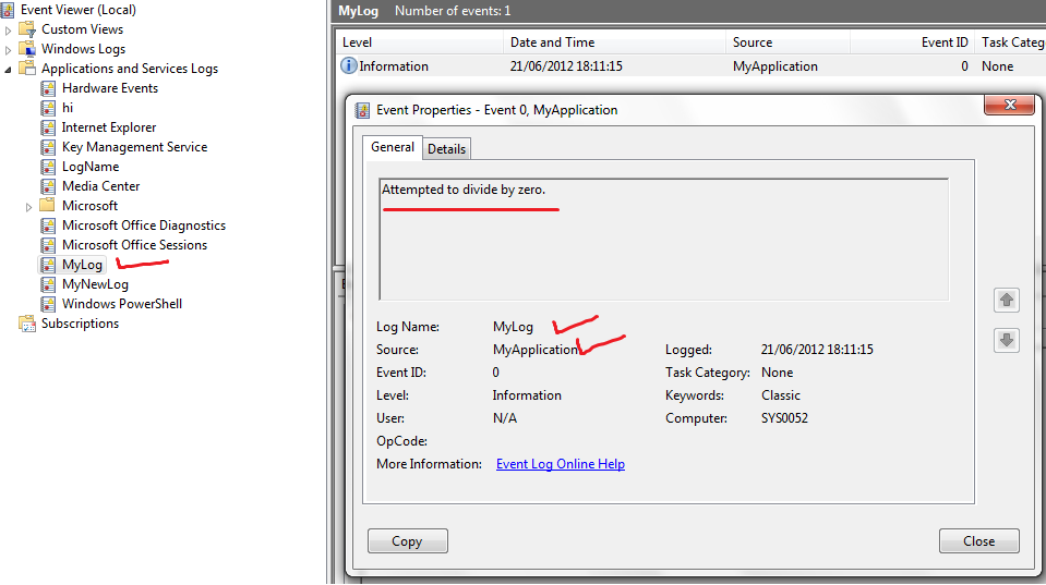 Step Towards Dot Net Error Logging Using Event Log In C