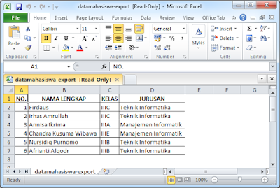 Cara Mudah Ekspor Data dari MySQL ke Excel Dengan PHP - Struktur Web