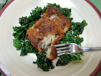 The Briny Lemon: Southern Fried Cod with Garlicky Kale
