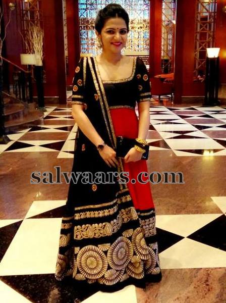 Divya Darshini Red Black Salwar - Indian Dresses