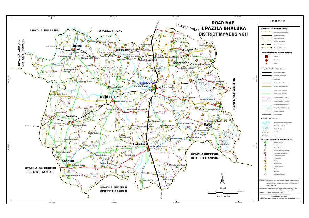Mouza & Land Use Maps of Bhaluka Upazila, Mymensingh, Bangladesh ...