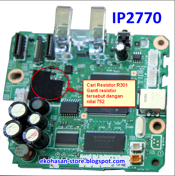 Resistor R301 Canon ip2770, MP258, MP287 Error B200 / P10