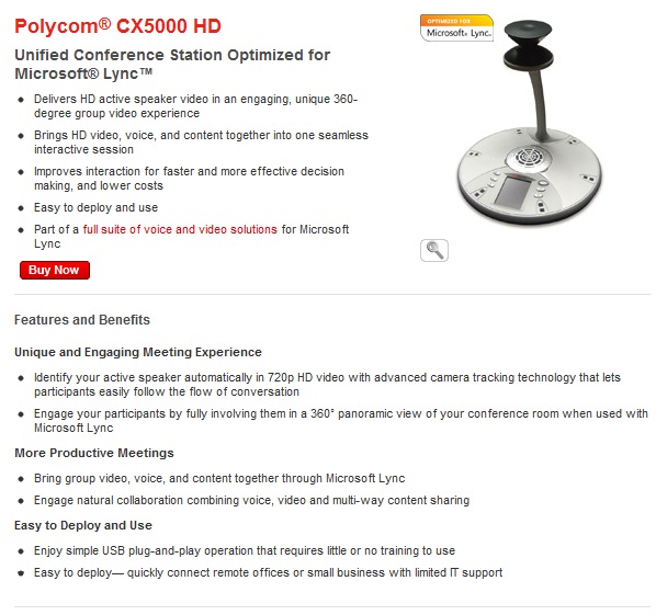 Unified Communication Techies: Polycom CX5000 - HD Released
