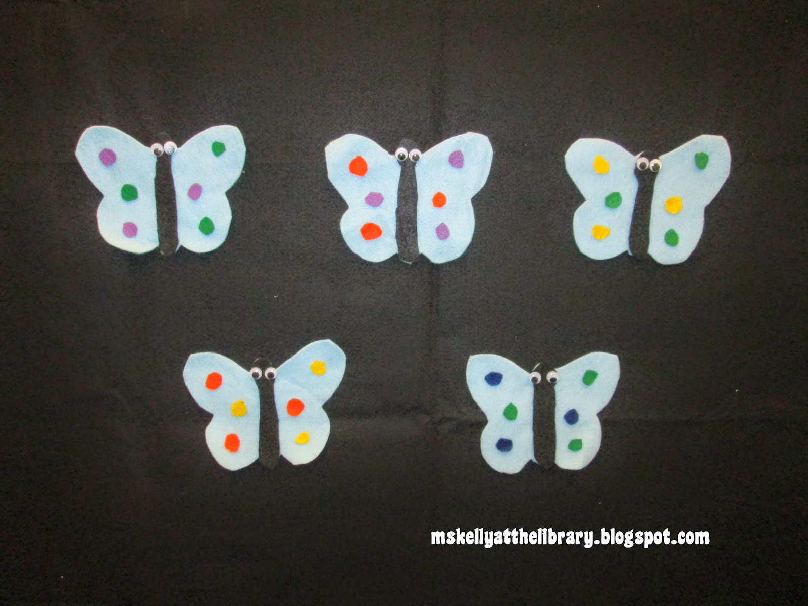 Ms. Kelly at the Library: Flannel Friday: Five Little Butterflies