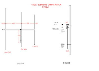 SV3GLI: Yagi 3 Elements with Gamma Match - Portable.