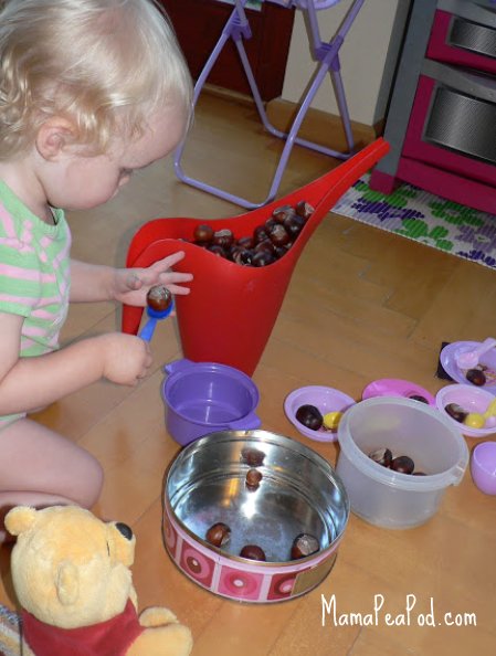 Mama Pea Pod: {Play with Chestnuts, Acorns, and Walnuts}