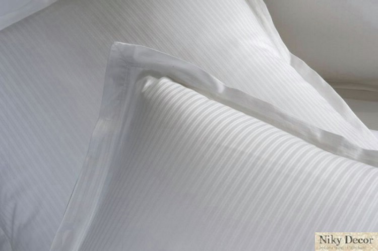 Lenjerii de pat damasc satinat hotel - Lenjerie pat alba horeca