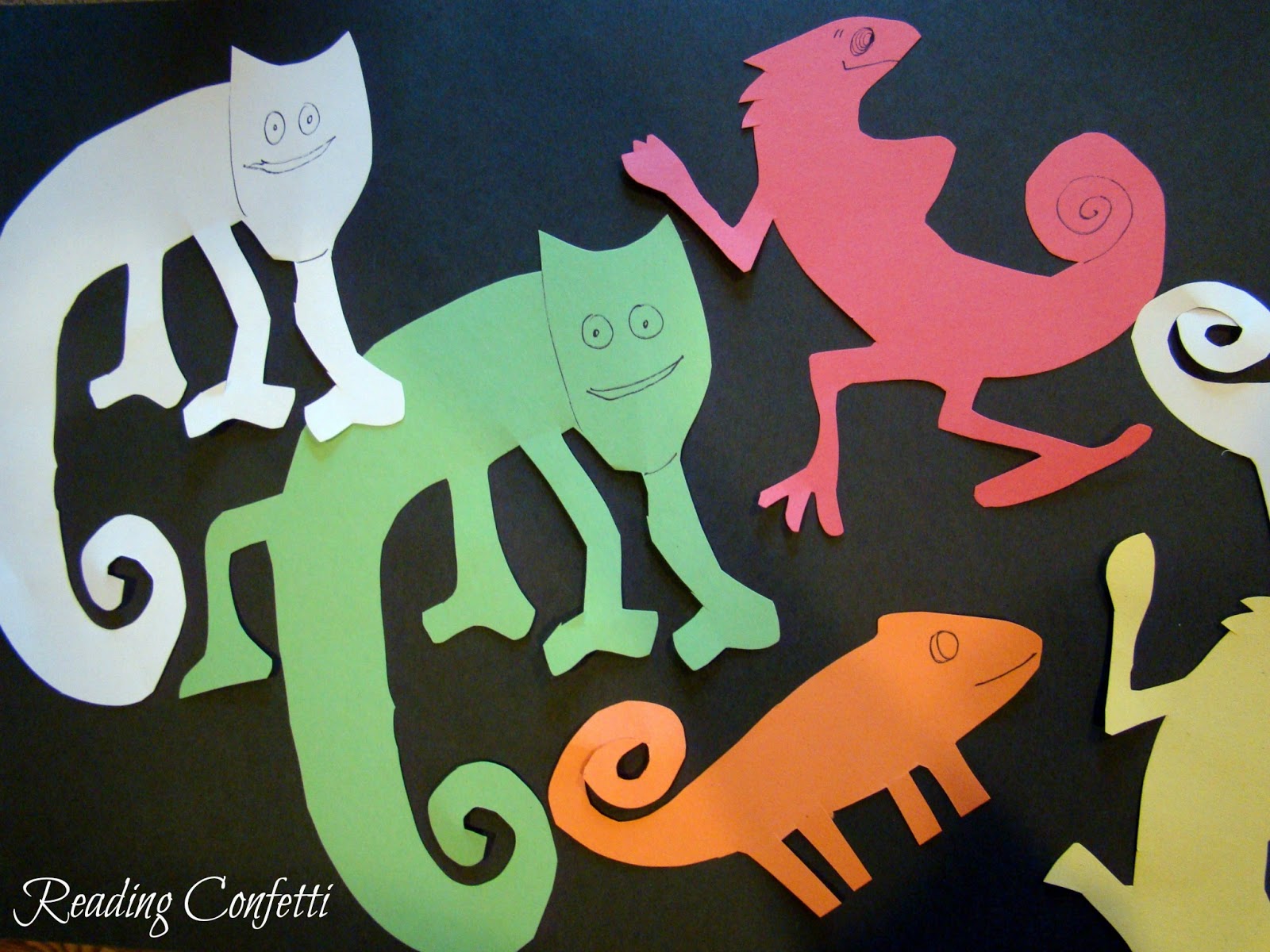 Color Changing Chameleon Craft ~ Reading Confetti