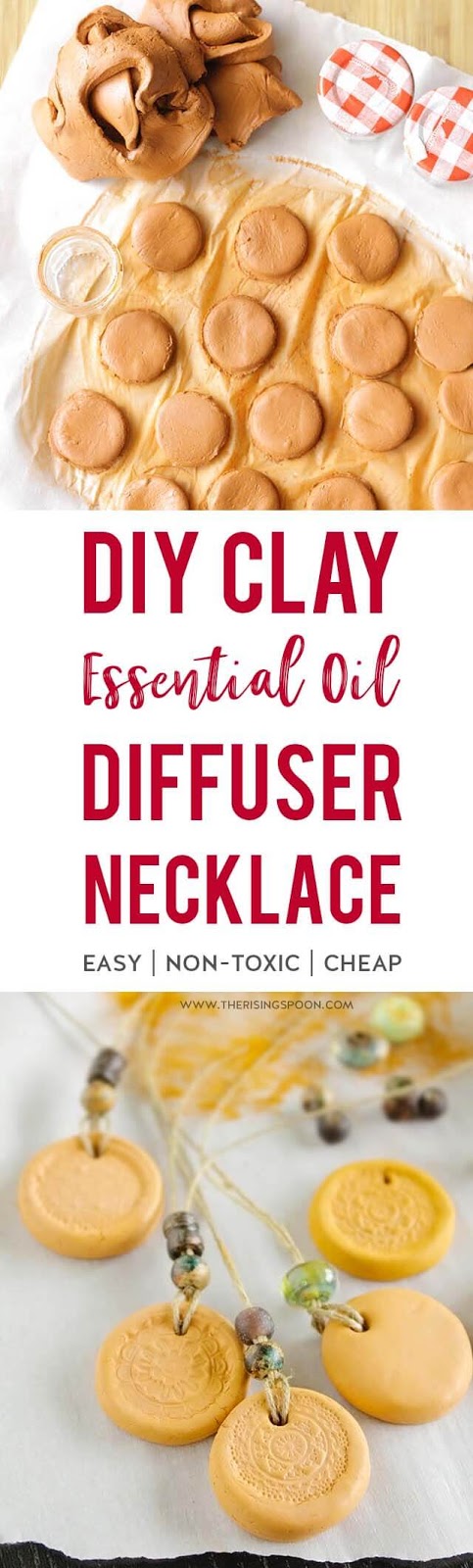 DIY Clay Essential Oil Diffuser Necklace | The Rising Spoon