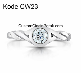Model Cincin Perak Untuk Wanita Kode CW23 - Cincin Couple Perak