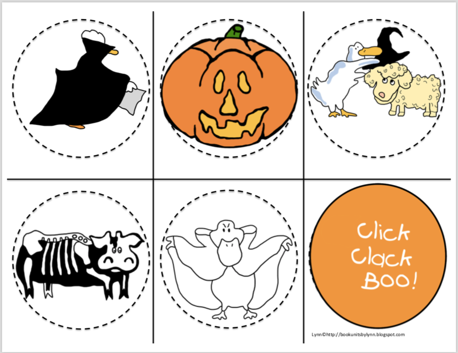 CLICK, CLACK, BOO! FREE HALLOWEEN PUPPET STICKS ~ Book Units by Lynn