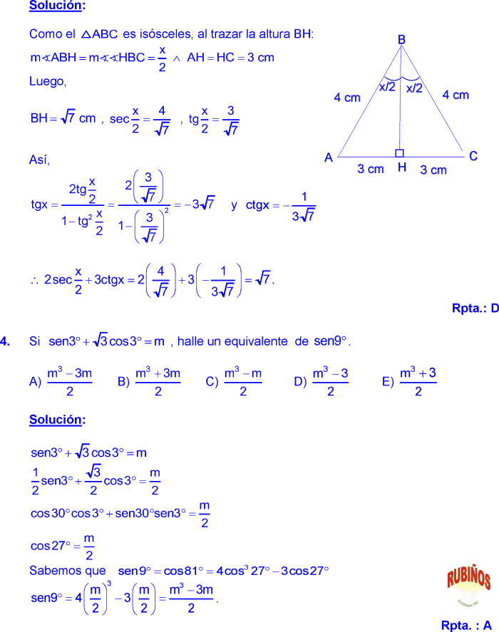 ARCOS MÚLTIPLES EJEMPLOS Y EJERCICIOS RESUELTOS DE TRIGONOMETRÍA IDENTIDADES TRIGONOMÉTRICAS DE ...