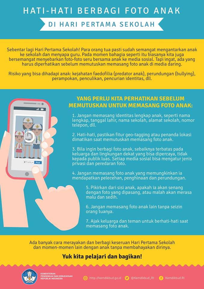 Hati-hati Berbagi Foto Anak di Hari Pertama Sekolah - MohPahPoh