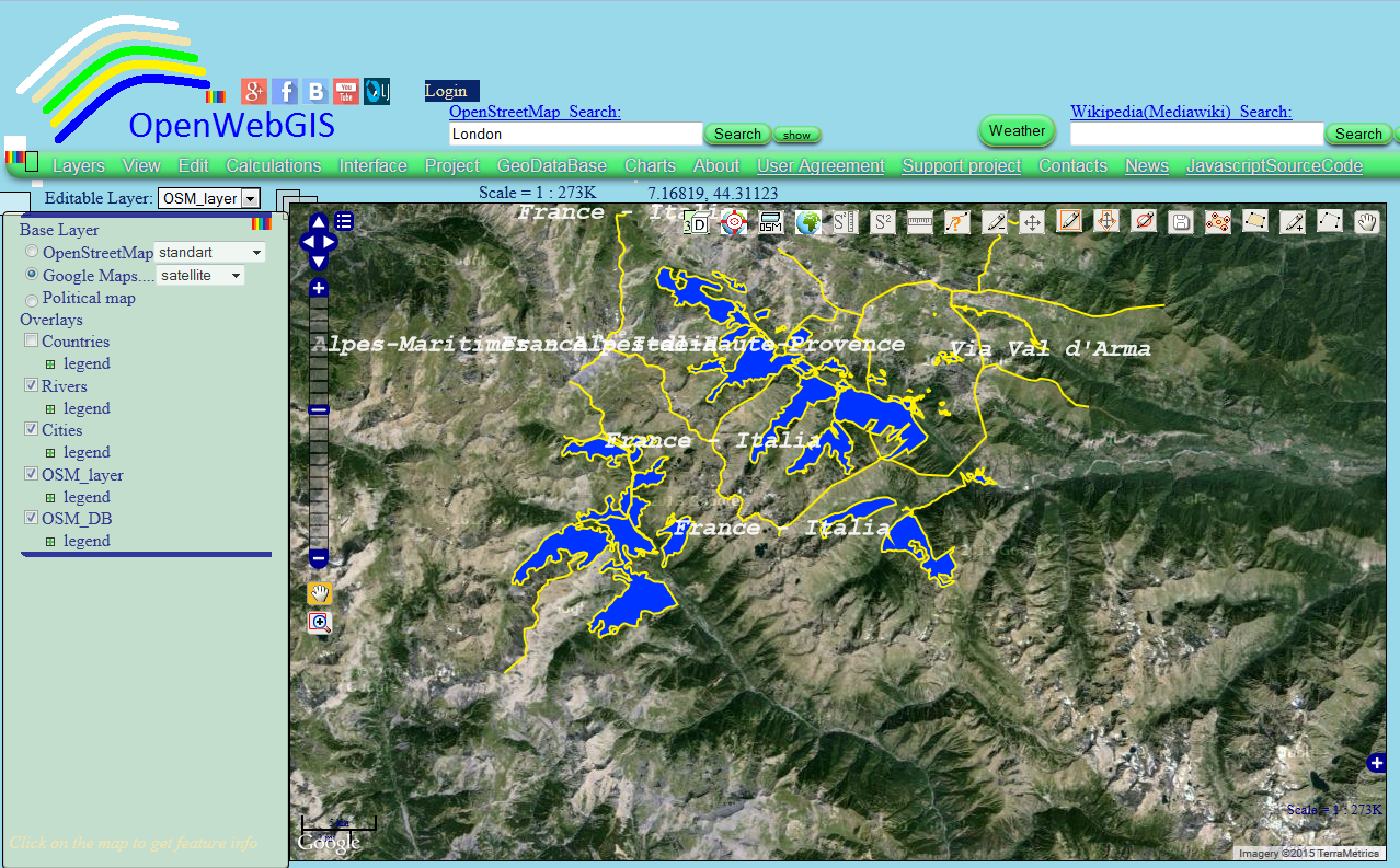 OpenWebGIS is free online GIS: Import/export of OpenStreetMap vector ...