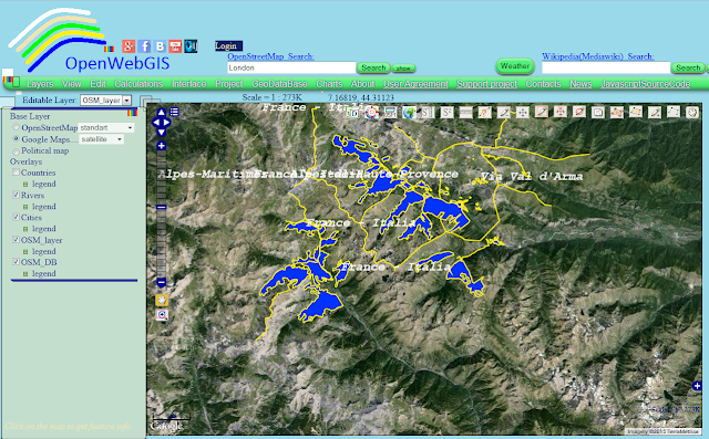 OpenWebGIS is free online GIS: Import/export of OpenStreetMap vector data using OpenWebGIS