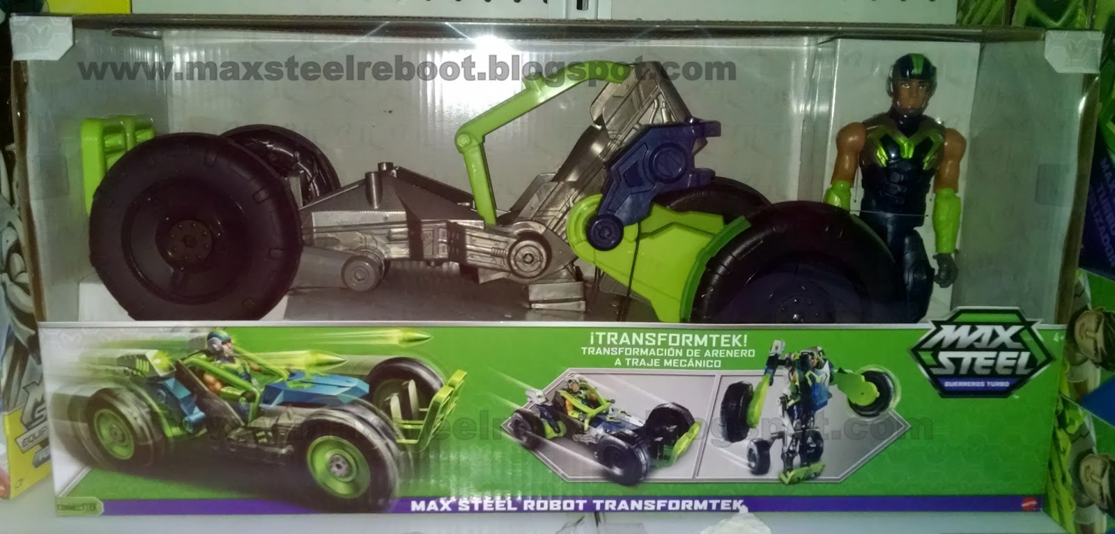 Max Steel Reboot: Terrorax Dragón y Max Robot Transformtek en caja