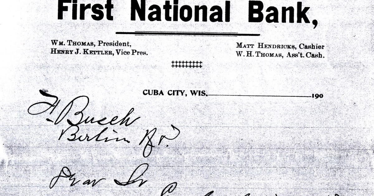 First National Bank draft