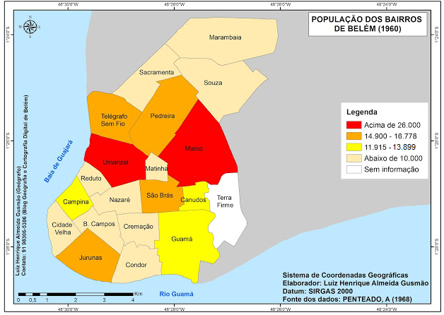 Geografia e Cartografia Digital: Cartografia da População de Belém (1960)