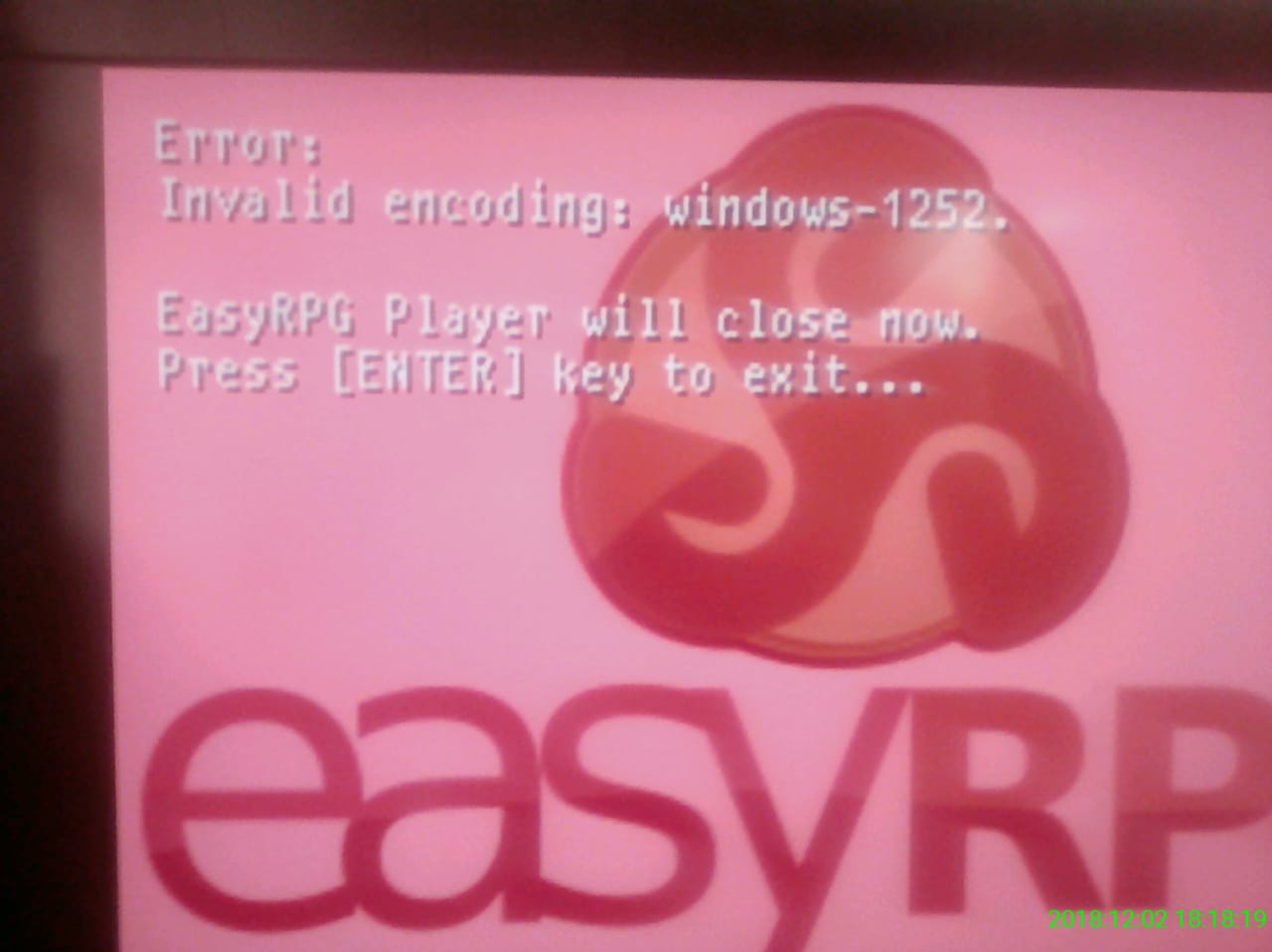 Red -1252 error screen, in the last builds · Issue #33 · libretro/easyrpg-libretro · GitHub