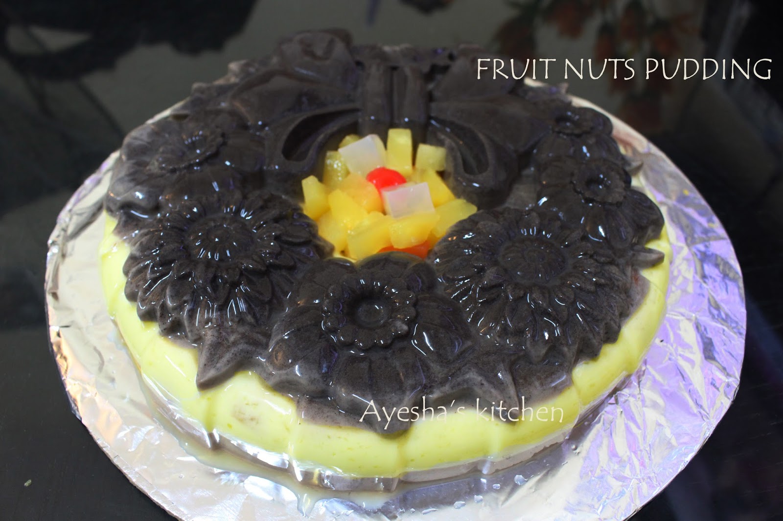 DESSERT RECIPES - FRUIT NUTS PUDDING / TRICOLORED PUDDING