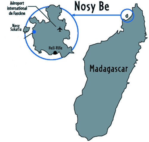 Madagascar Map Nosy Be
