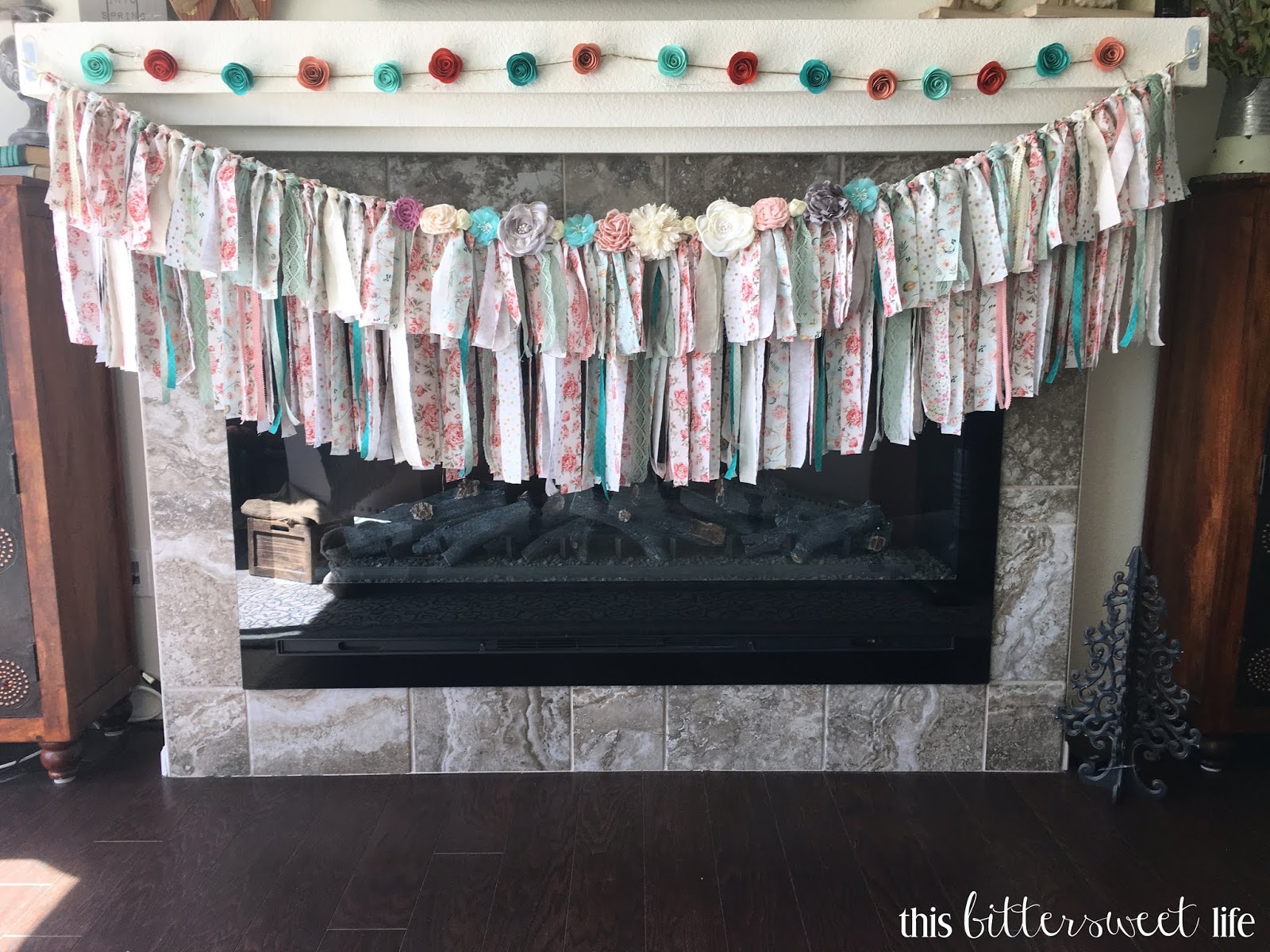 Easy DIY Shabby Chic Rag Garland Tutorial - This Bittersweet Life