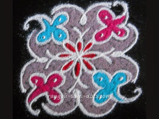 Simple rangoli designs 5 dots