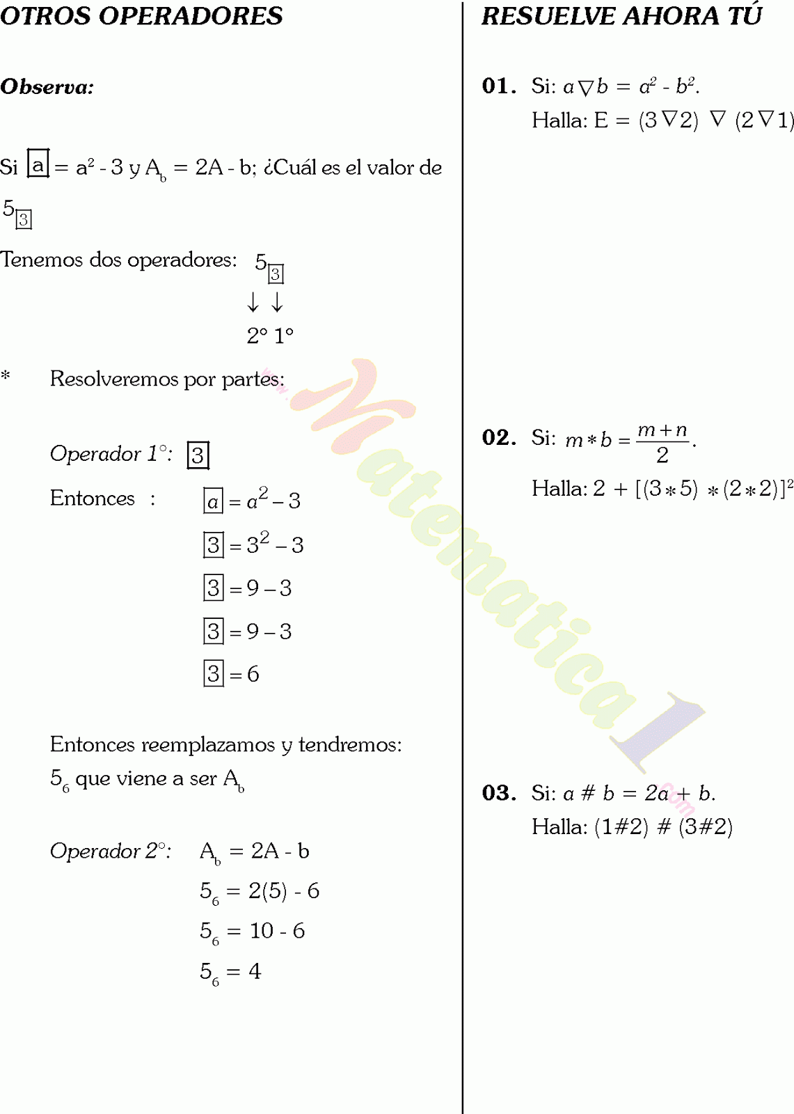 OPERADORES MATEMATICOS PROBLEMA RESUELTOS DE PRIMARIA 6 PDF