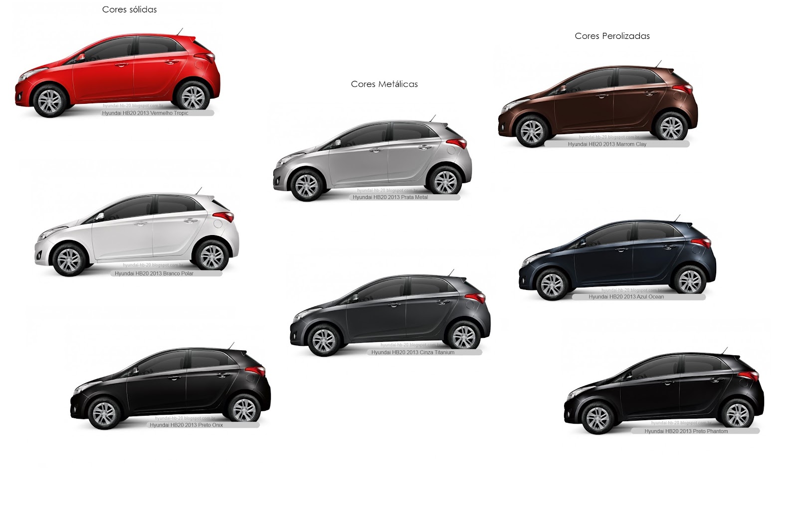 Tudo sobre o Hyundai HB 20: Cores do Hyundai HB20