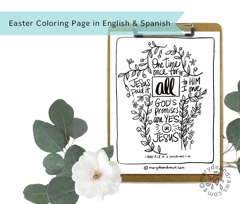 Pain, Good news, and an Easter Bible Verse Coloring Page in English ...