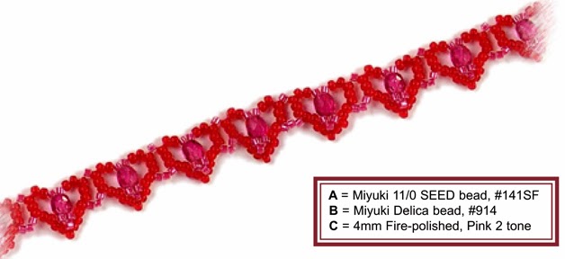 Bead Patterns and Ideas : Hearts Bracelet Pattern