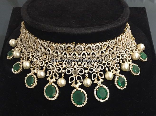 Heavy Diamond Necklaces - Jewellery Designs