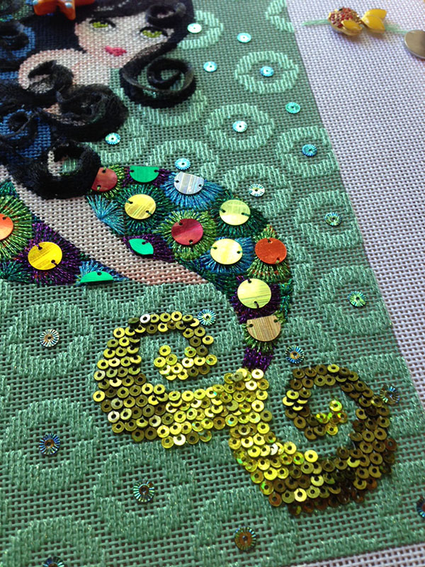 Aquamarine, the Disco Mermaid - - Bedecked and Beadazzled