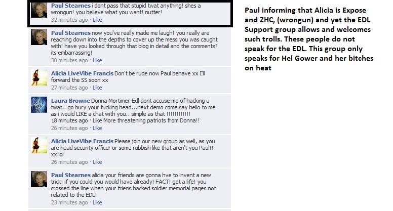 EDL AdminHijacked: Hel Gower losing her plot and attacking patriots