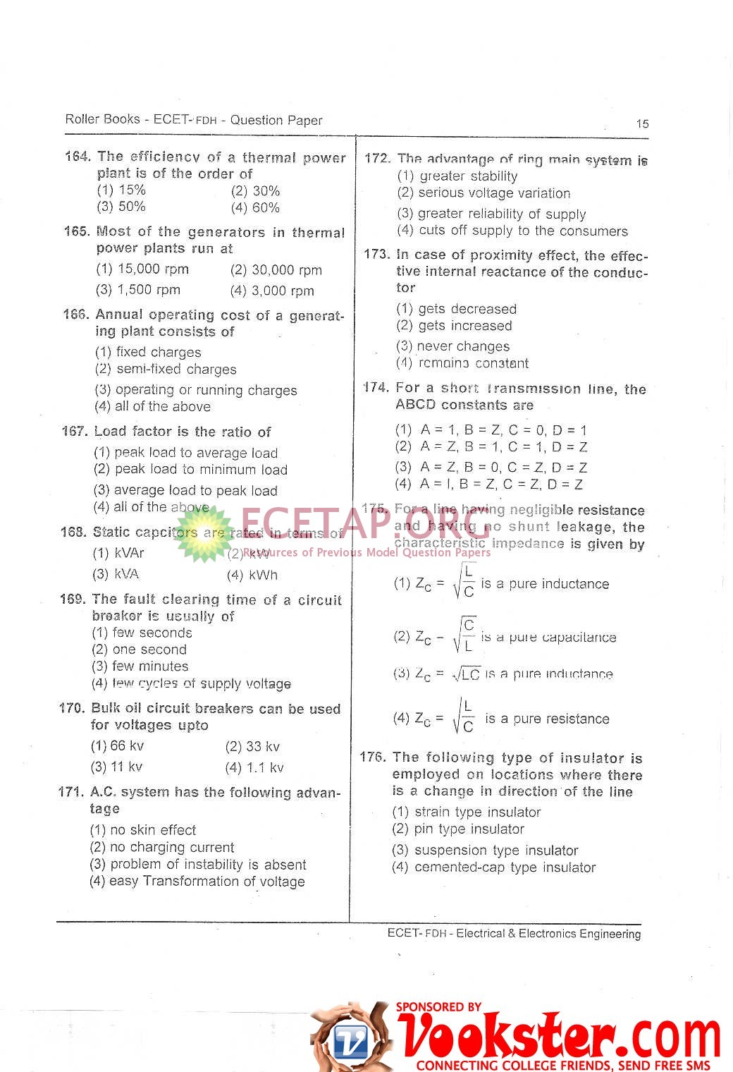 ECETAP - 2016, Previous, Model Papers, Question Papers EEE,ECE,SCE ...